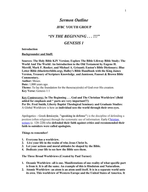 Free Sermon Outline - Hebrews 11:1-6 - A Matter of Faith | PDF