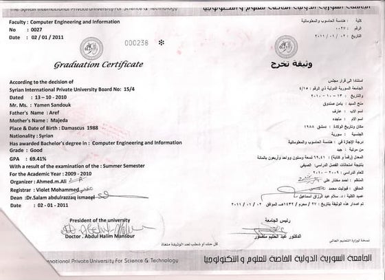 American University In Cairo Bachelor Degree Graduation Certificate | PDF