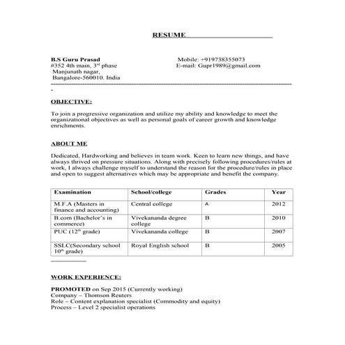 Guru Resume - Updated | DOC