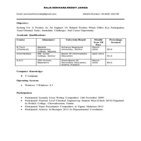 resume raja | DOCX