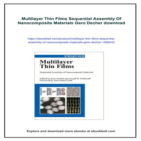 Multilayer Thin Films Sequential Assembly Of Nanocomposite Materials ...