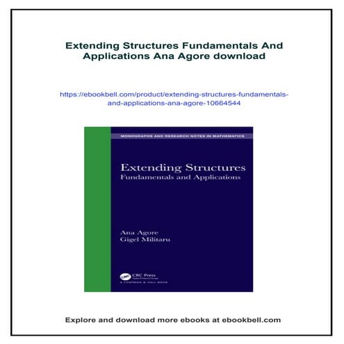 Extending Structures Fundamentals And Applications Ana Agore | PDF