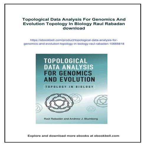 Topological Data Analysis For Genomics And Evolution Topology In ...