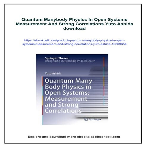 Quantum Manybody Physics In Open Systems Measurement And Strong ...