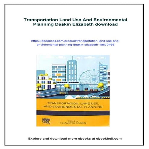 Transportation Land Use And Environmental Planning Deakin Elizabeth | PDF