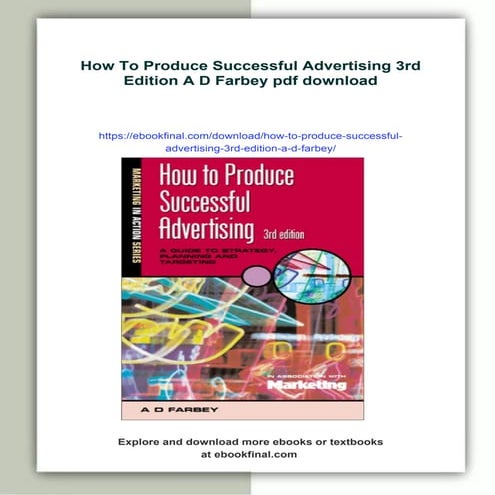 How To Produce Successful Advertising 3rd Edition A D Farbey | PDF