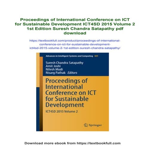 Proceedings of International Conference on ICT for Sustainable Development ICT4SD 2015 Volume 2 ...
