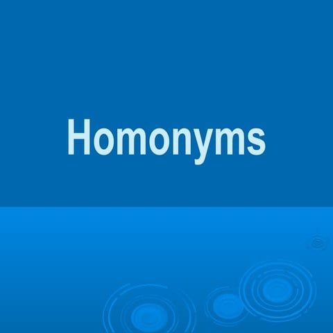 Homonyms | PPT