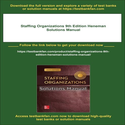 Staffing Organizations 9th Edition Heneman Solutions Manual | PDF