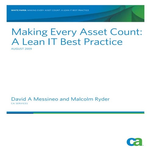 Making Every Asset Count - A Lean IT Best Practice | PDF