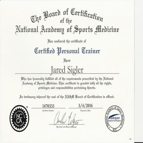 NASM CERTIFICATE | PDF