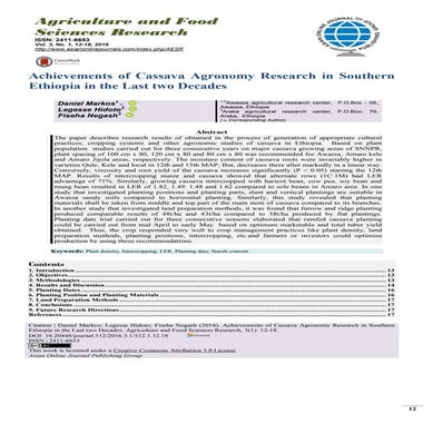 cassava journal | PDF | Agriculture | Industries