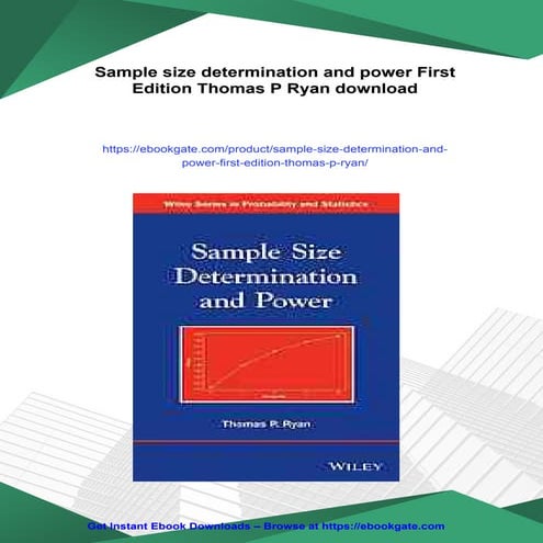 Sample size determination and power First Edition Thomas P Ryan | PDF