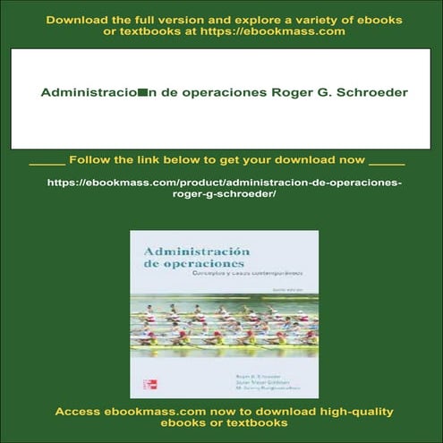 Administración de operaciones Roger G. Schroeder | PDF