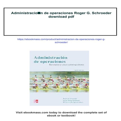 Administración de operaciones Roger G. Schroeder | PDF
