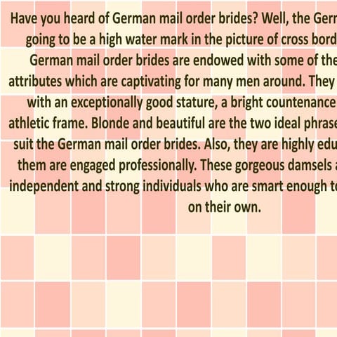 German Mail Order Brides And How To Win Them | PPTX
