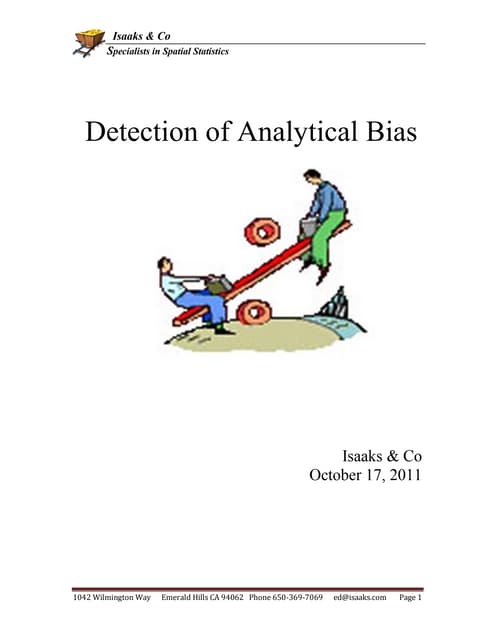 Detecting Analytical Bias Isaaks Pdf