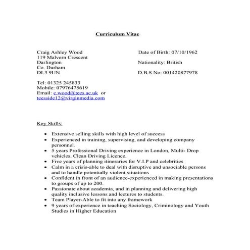 Curriculum Vitae Updated | DOC