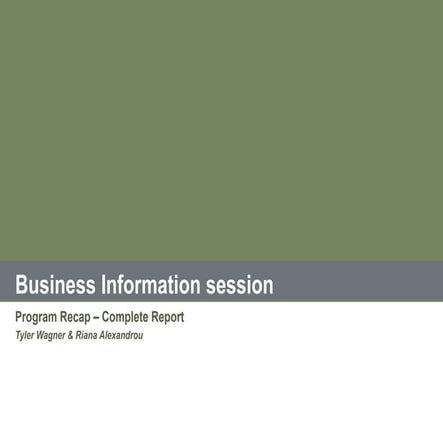 Business Information Session - Complete Report | PPT | Business Expos ...