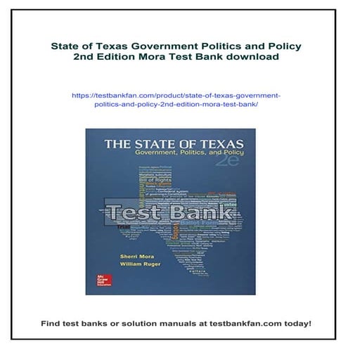 State of Texas Government Politics and Policy 2nd Edition Mora Test ...