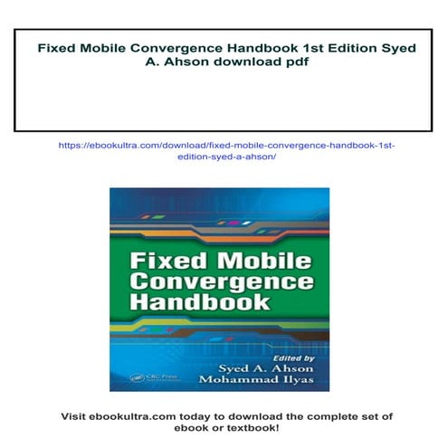 Fixed Mobile Convergence Handbook 1st Edition Syed A. Ahson | PDF