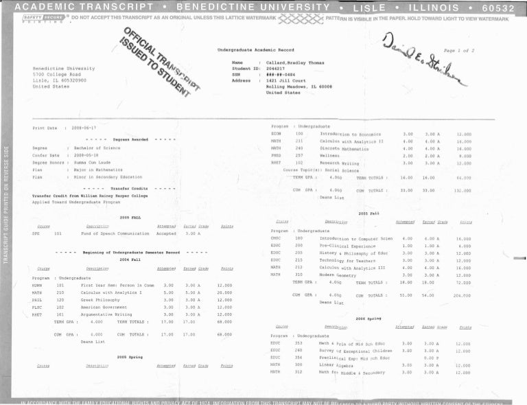 4. Offical Transcripts