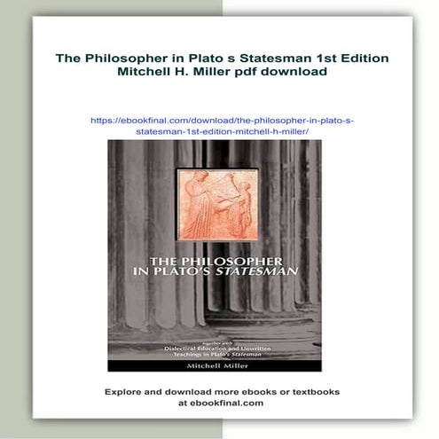 The Philosopher in Plato s Statesman 1st Edition Mitchell H. Miller | PDF