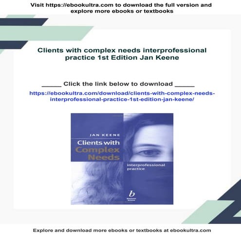Clients with complex needs interprofessional practice 1st Edition Jan ...
