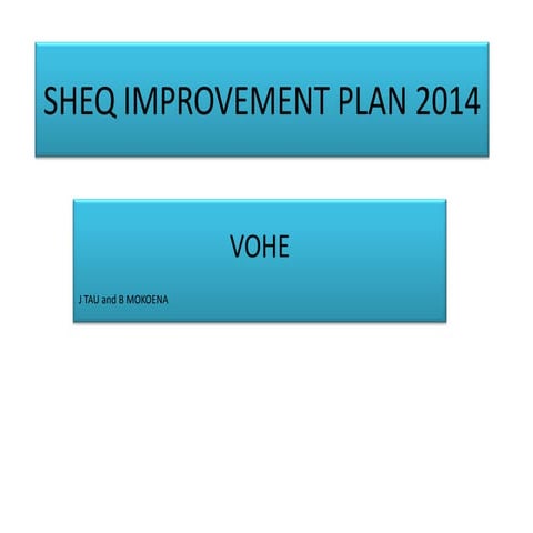 SHEQ IMPROVEMENT PLAN 2014 - LinkedIn | PDF