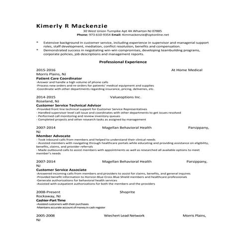 1 resent resume | RTF