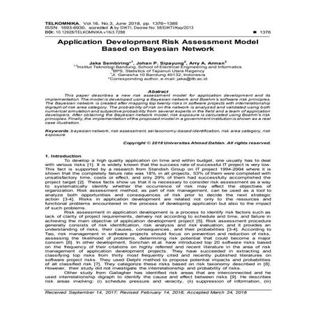 Application Development Risk Assessment Model Based on Bayesian Network ...