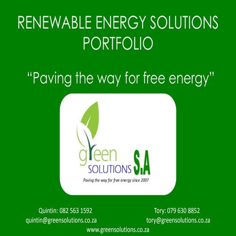 GREEN SOLUTIONS - RENEWABLE ENERGY SOLUTIONS PROFILE | PDF