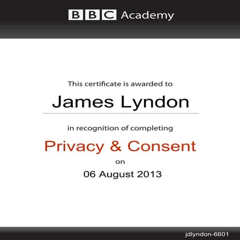 BBC Privacy & Consent Certificate | PDF