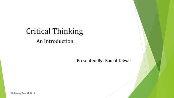 Critical thinking powerpoint | PPT