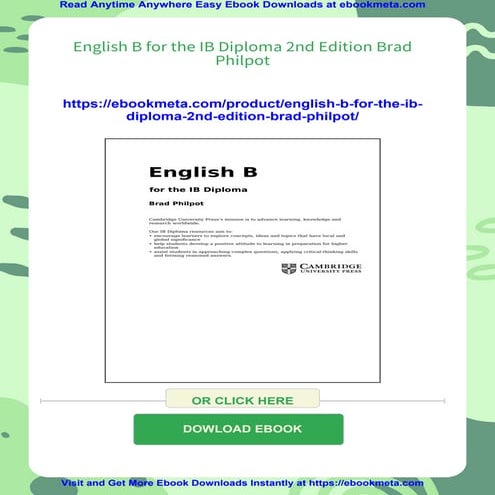 English B for the IB Diploma 2nd Edition Brad Philpot | PDF