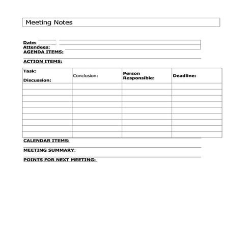 Meeting Notes Template | PDF
