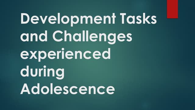 Robert J. Havighurst: Developmental Tasks | PPTX