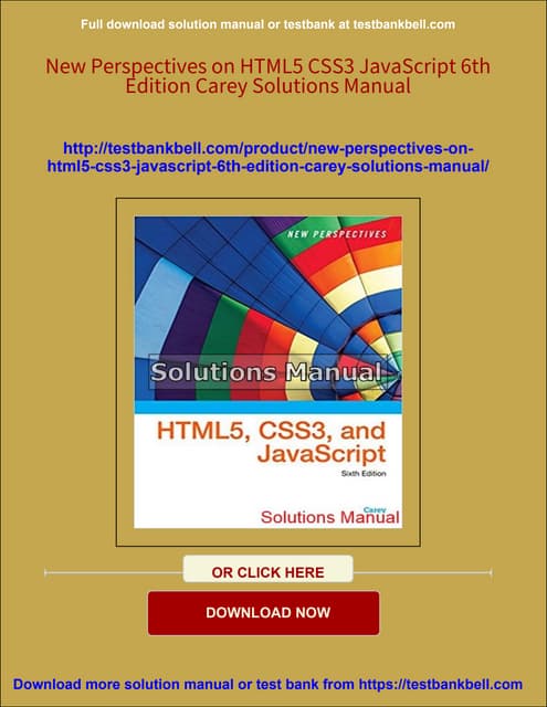 Get New Perspectives On Html5 Css3 Javascript 6th Edition Carey 5993