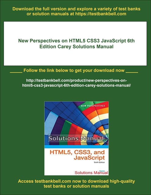 New Perspectives On Html5 Css3 Javascript 6th Edition Carey Solutions
