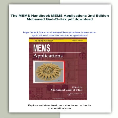 The MEMS Handbook MEMS Applications 2nd Edition Mohamed Gad-El-Hak | PDF