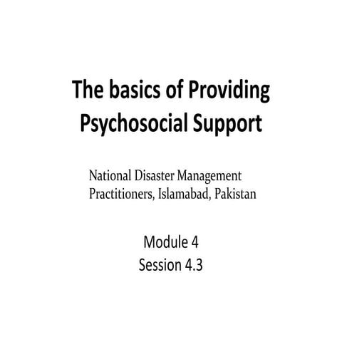 Psychosocial Support Types and Benefits | PDF