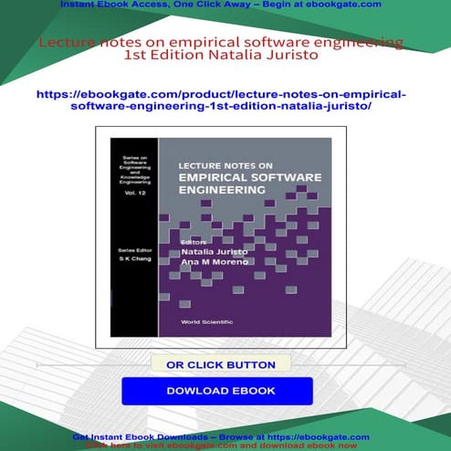 Lecture notes on empirical software engineering 1st Edition Natalia ...