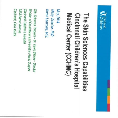 Skin Sciences Capabilities at CCHMC | PDF