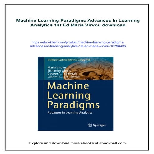 Machine Learning Paradigms Advances In Learning Analytics 1st Ed Maria Virvou | PDF