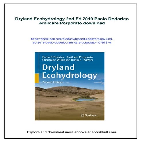 Dryland Ecohydrology 2nd Ed 2019 Paolo Dodorico Amilcare Porporato | PDF