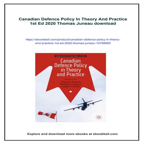 Canadian Defence Policy In Theory And Practice 1st Ed 2020 Thomas ...