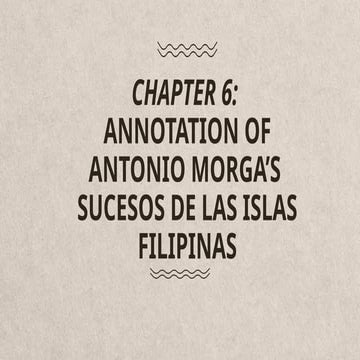 Dr. Antonio de Morga's Sucesos de las Islas Filipinas | PDF