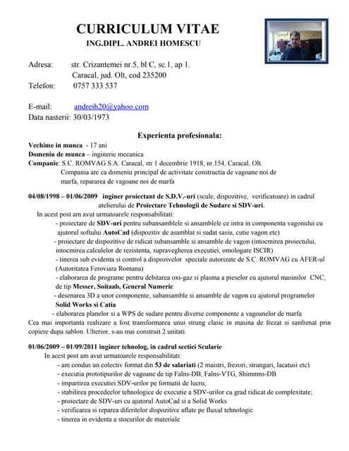 CV Adrian Matasa | PDF