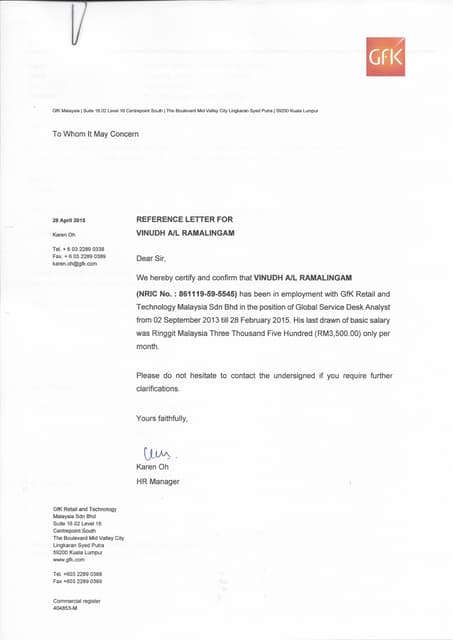 Maxis Experince Letter | PDF