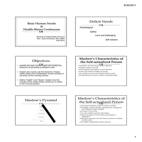 basic needs & health:illness continuum | PDF